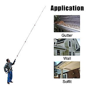 janz 24 FT Pressure Washer Telescoping Wand with Power Washer Extension Wand, Gutter Cleaner Attachment, Support Harness, 5 Spray Nozzle Tips and 2 Hose Inlet Adapters