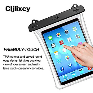 Cljlixcy Universal iPad Waterproof Bag Case Touch Sensitive Dry Bag with Lanyard Waterproof Bag Case for iPad 8th/7th/6th/5th/4th Generation 10.5/10.2/9.7/10.2 ipad Mini case