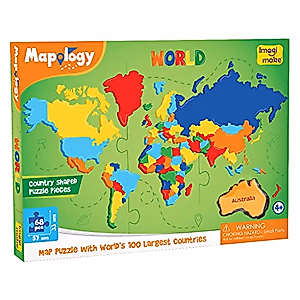 Imagimake Mapology World Map Puzzle | Educational Toys for Kids 5-7 | Puzzles for Kids Ages 4-8 | Map of The World | 6 Year Old Boy Gifts & Girl Gifts