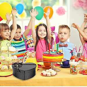 SHINEOFI Heart Shape Boxes: Decorative Nesting Box, Valentines Day Cardboard Box, Present Boxes, Empty Florist Packing Box for Wedding Proposal Black