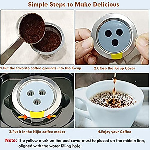 Reusable K Cups pods Compatible with ninja dual brew pro specialty coffee maker,Reusable Coffee Filter Accessories fits Ninja CFP201 CFP301 CFP305 CFP400 Dual Brew Pro System (2pack)