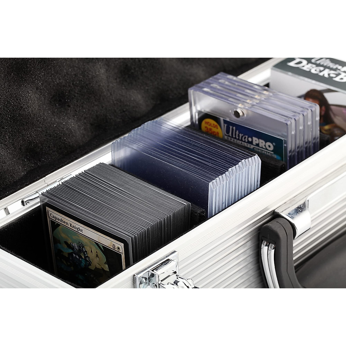 Black Metal Storage Case for TCG, Deck Box, MTG, Magic, FaB, Yugioh, Trading Cards, toploader, EDH, Commander, PTCG, TCG