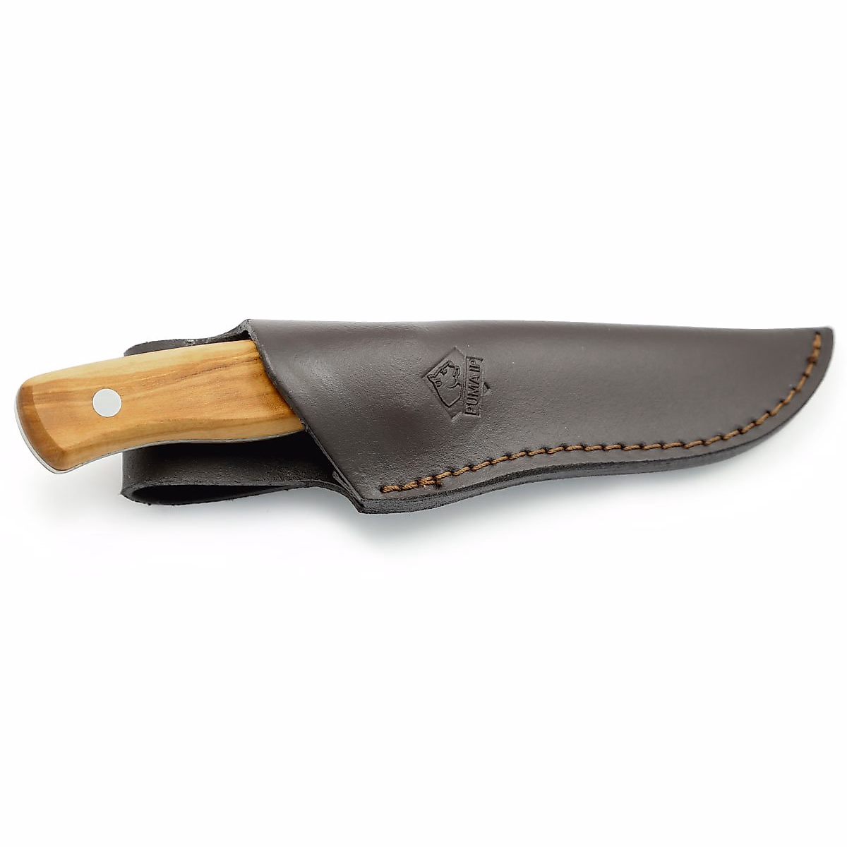 PUMA IP Alicante Olive Handle Spanish Made Hunting Knife With Leather Sheath