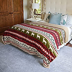 Catalonia Christmas Sherpa Throw Blanket, Xmas Theme Throws for Couch Bed, Plush Blanket | Super Soft, Warm, Fluffy, Comfy, 60x80 inches