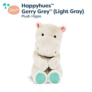 B. toys- B. softies- 12" Plush Hippo- Stuffed Animal – Soft & Gray Hippopotamus Toy – Washable Toys for Baby, Toddler, Kids- Happyhues- Garry Grey Hippo– 0 Months, Gray,grey