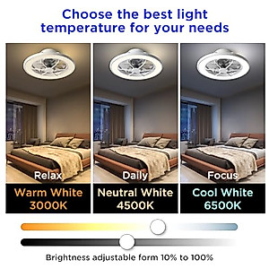 ocioc Low Profile Ceiling Fans with Lights,18 in Smart Ceiling Fans with Alexa/Google Assistant/App Control Color Changing LED-RGB Back Ambient Light for Bedroom