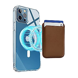 SONVICTY LIFE Magnetic Wallet for Apple MagSafe, Leather Mag Safe Wallet for Back of iPhone 13/13 Pro/Max and 12 Series, Magnetic Card Wallet Holder Compatible with Magsafe case, Brown