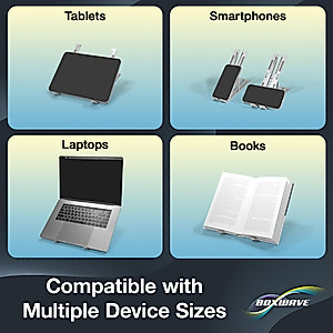 BoxWave Stand and Mount for HP Envy x360 Convertible (15m-ed1013dx) (Stand and Mount by BoxWave) - Compact QuickSwitch Laptop Stand, Portable, Multi Angle Viewing Stand - Metallic Silver