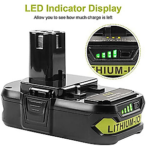 ARyee 3000mAh P102 18V Lithium Battery Replacement for 18Volt Ryobi Tools ONE+ P100 P103 P104 P105 P107 P108 P109 P190 (1)