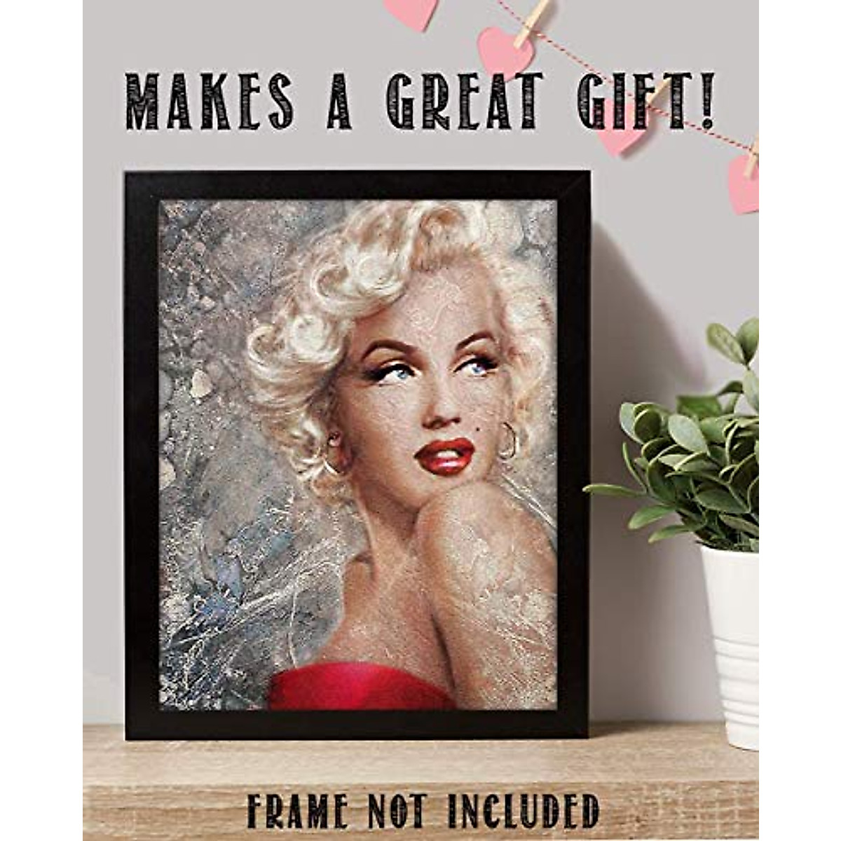 Abstract Marilyn Monroe"Who Me?" Wall Art Print- 10 x 8" Beautiful Print Art-Ready to Frame. Marilyn's Classic Beauty Pose. Modern Home Decor-Office Décor. Great Gift for Marilyn Monroe Collections.