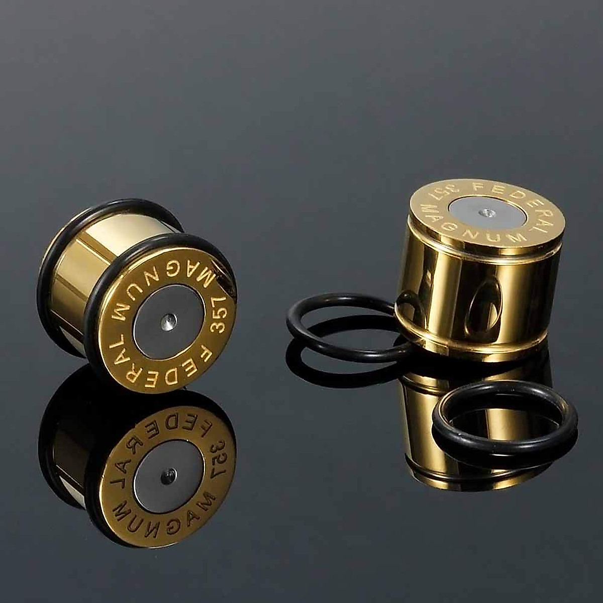 COOEAR Surgical Steel Plugs Ear Gauges Piercing Earrings Bar Style With Two O-rings Stretchers Expander Size 2g(6mm) to 5/8"(16mm)