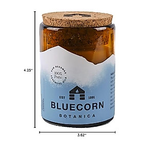 Cedarwood, Nutmeg & Lavender Essential Oil & Pure Beeswax Candle in Blown Glass Jar. Bluecorn Beeswax Botanica. 8 oz.