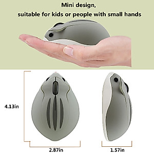 Wireless Mouse Cute Cartoon Hamster Shape Mini Silent Click Ergonomic Design 2.4G USB Portable Cordless Mouse 1200 DPI Small Mice for Notebook/MacBook/PC/Laptop/Computer for Kids Girl Gift (Grey)