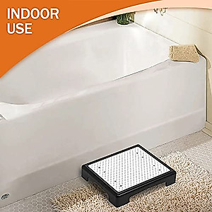 Half Step Stool, Heavy Duty Step Platform with Non-Slip Surface 440 Lbs Load Capacity, Mobility Step Stools for Adults & Elderly Seniors Indoor and Outdoor Use, Medium Size