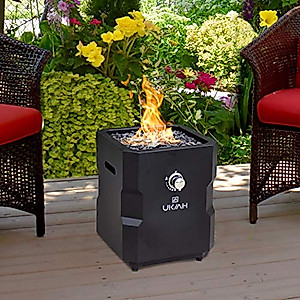 UKIAH Tailgater X Portable Gas Fire Pit - 48,000 BTUs - in Black (TK-1018-TX)
