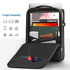 FINPAC Laptop Shoulder Bag for 14-inch MacBook Pro M4/M3/M2/M1 Pro/Max A2779 A2442 2024-2021, 13’’ MacBook Air/Pro, Carrying Case for MacBook Air 15, Surface Laptop, HP, Dell, Acer Chromebook, Black