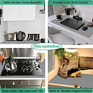 Self-Adhesive Shelf Liner Kitchen Liner, Waterproof Backed Paper Easy Peel and Stick Contact Liner Without Residue for Decor Your Desk Surface, Kitchen Countertops (Silver, 11.8 x 118.1 inches)