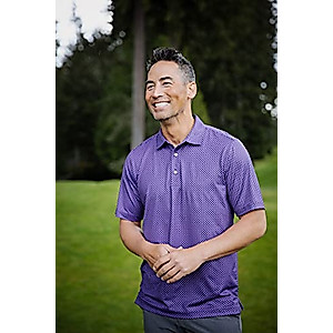 Cutter & Buck Pike Banner Print Stretch Men's Big & Tall Polo, Navy Blue, XLT