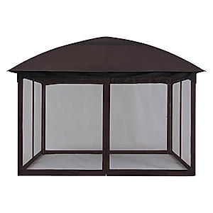 MASTERCANOPY Soft Top Outdoor Garden Gazebo for Patios with Netting Walls (10x10, Brown)