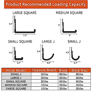 NETWAL Garage Hooks 10 Pack Storage Organization, Heavy Duty Wall Mount Steel Hook for Organizer Power Tools, Ladders,Bicycles,Garden Black