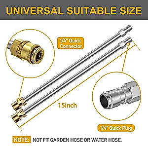 EVEAGE Pressure Washer Surface Cleaner, Power Washer Surface Cleaner with 4 Wheels, Stainless Steel Housing Power Washer Accessories with 2 Extension Wand, 2 Replacement Nozzles, 4000 PSI (16.5 inch)