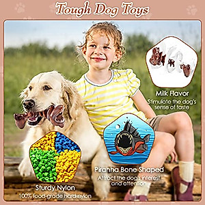 WOWBALA Large Dog Chew Toys: 2 Pack Dog Toys for Aggressive Chewers - Super Chewer Dog Toys for Large Dogs - Tough Dog Chew Toys - Indestructible Dog Toys for Medium, Large Dogs (Brown)