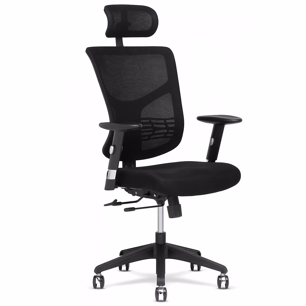 X-Chair X-Project High End Task Chair, Black A.T.R. Fabric with Headrest - Ergonomic Office Seat/Advanced Tensile Recovery Fabric/Highly Adjustable & Supportive/Comfortable Feel/Perfect for Workspace