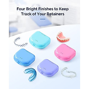 JMU Retainer Case with Vent Holes, Mouth Guard Case Denture Case(Teal)