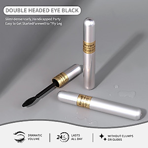 AKARY Mascara Waterproof & Smudge-Proof - 2-1 Long-Lasting Mascara Black Volumizing and Lengthening for Eye Makeup, Liquid Lash Extensions Mascara for a Full Fan Effect, No Clumping, Curling Eyelashes, Vegan & Cruelty-Free, 02 Brown