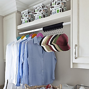 Yeefeoch Hat organizer for hanger - Baseball Cap Rack, Multifunctional coat rack closet storage expert (1Pack)