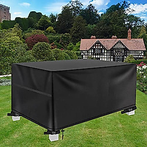 Neween Patio Furniture Cover Rectangle Heavy Duty Outdoor Lawn Garden Table Chair Covers with Zipper, Drawstring & Handle, Waterproof Outdoor Sofa Set Covers for Winter 67" L x 37" W x 26" H