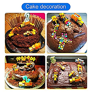 Dreamon Alloy Construcion Trucks for 3 Year Old Boys Birthday Party Cake Toppers for Kids Toddlers Mini Pocket Size Models Play Vehicles Cars Toys (6Pcs Set)