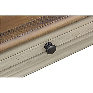 BOWERY HILL Wood Computer Desk in Cream Puff/Walnut Brown Finish