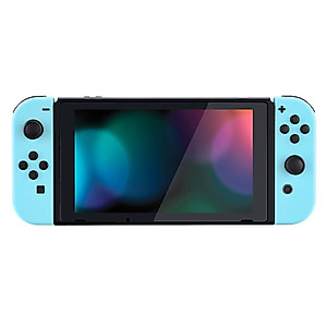 eXtremeRate DIY Replacement Shell Buttons for Nintendo Switch, Heaven Blue Back Plate for Switch Console, Custom Housing with Full Set Buttons for Joycon Handheld Controller [Only Shell, NO Console]