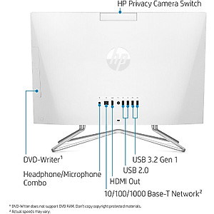 HP 2022 Newest 22-inch FHD All-in-One Desktop Computer - Dual-Core AMD Athlon Silver 3050U - 12GB DDR4 RAM-256GB SSD - WiFi Bluetooth - Windows 11 Pro - Snow White w/ 32GB USB Drive