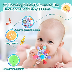 3 in 1 Baby Toys 6 to 12 Months, Baby Teething Toys & Pull String & Shape Sort Cube Sensory Toys, Montessori Toys for Babies 6-12 Months, Infant Toys 6-9-12-18 M+, Gifts for Baby Toys 12-18 Months