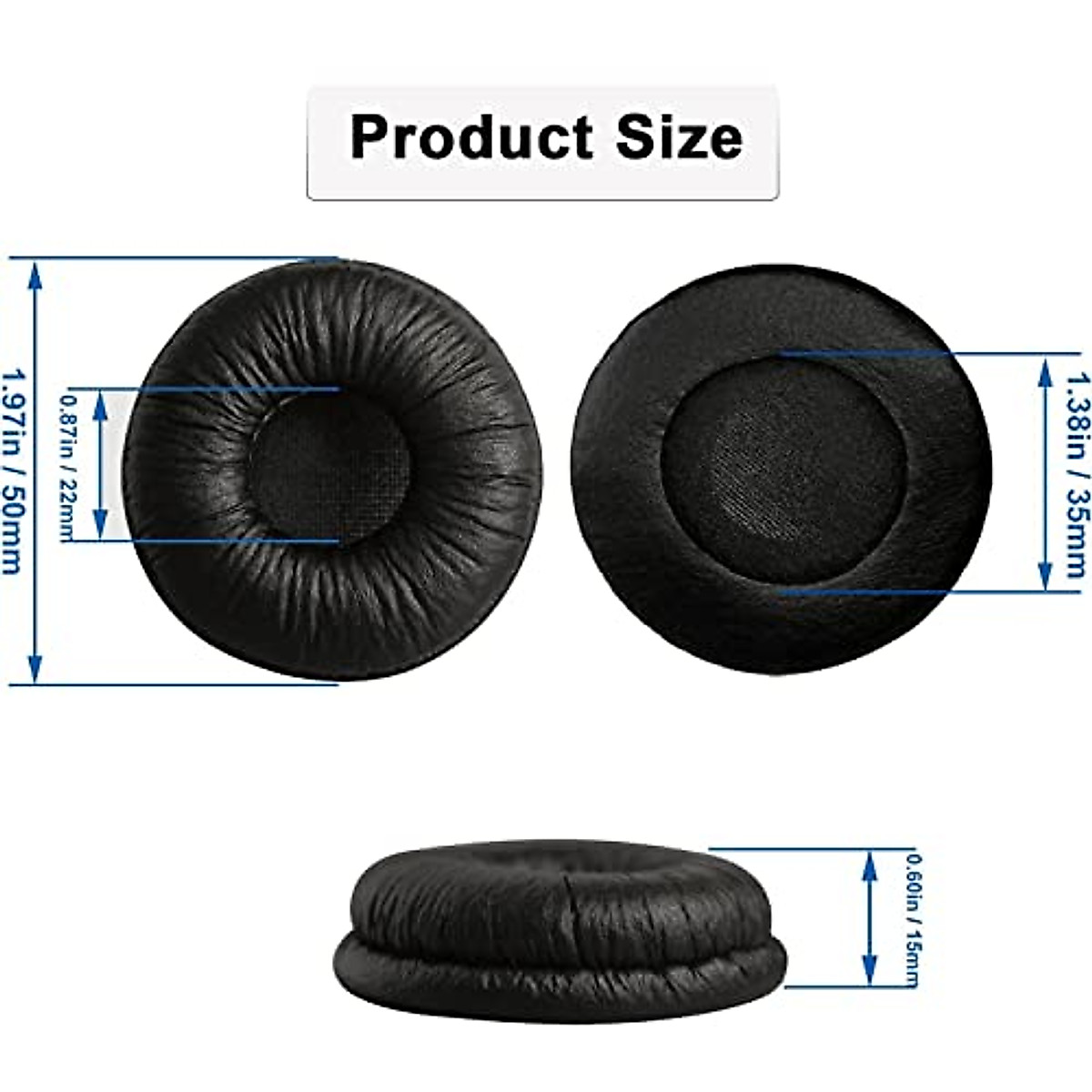 Ear Cushions for Plantronics Headset Replacement 50mm Ear Pads Designed for Headphone Plantronics HW251N HW261N HW510 Blackwire C320 3210 3220 Jabra Pro 920 9450 GN 2000 9125 Biz 2400II 2300 (10 Pack)