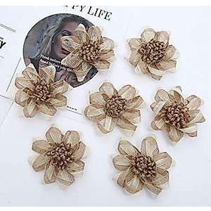 9 Pcs 3.15 Inch Vintage Jute Burlap Flowers Handmade Burlap Rose Flowers Jute Twine Burlap Flowers Rustic Lace Rose for DIY Handmade Floral Crafts Making Home Wedding Party Decoration