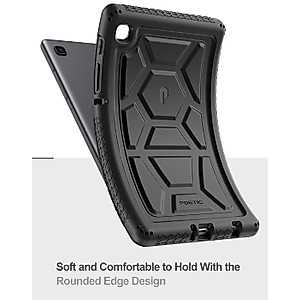Poetic Turtleskin Heavy Duty Case Designed for Galaxy Tab A7 Lite 8.7 Inch (SM-T220/T225/T227), Rugged Shockproof Drop Protection Kids Friendly Protective Silicone Cover Case, Black