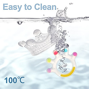 Haakaa Crown Teether - Super Soft Silicone Teething Toys | Freezer Safe Cold Soothing Teethers for 0M+Babies,Toddlers,Easy Grip,Soothe Sore Gums,BPA Free Newborn Gifts -Transparent