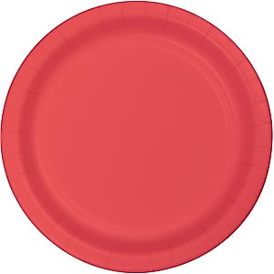 Creative Converting Touch of Color 24 Count 6.75" Lunch Plate, Coral