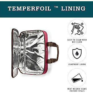 Rachael Ray Lasagna Lugger, Thermal Insulated Casserole Carrier for Hot or Cold Food, Lugger Tote for Pockluck, Parties, Picnic, and Cookouts, Fits 9" x 13" Baking Dish, Burgundy