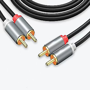 TOYAYAYO RCA Cables 3ft - Gold Plated 2RCA Male to 2RCA Male Stereo Audio Cable - 2 Channel RCA to RCA Audio Cable - Dual Shielded RCA Cable for Amplifiers, Car Audio, Home Theater, Speakers