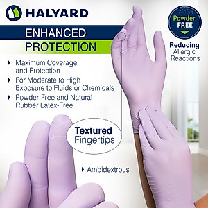 HALYARD LAVENDER NITRILE Exam Gloves, Powder-Free, Non-Sterile, 3.1 mil, 9.5 Inches, Lavender, Medium, 52818 (Box of 250)