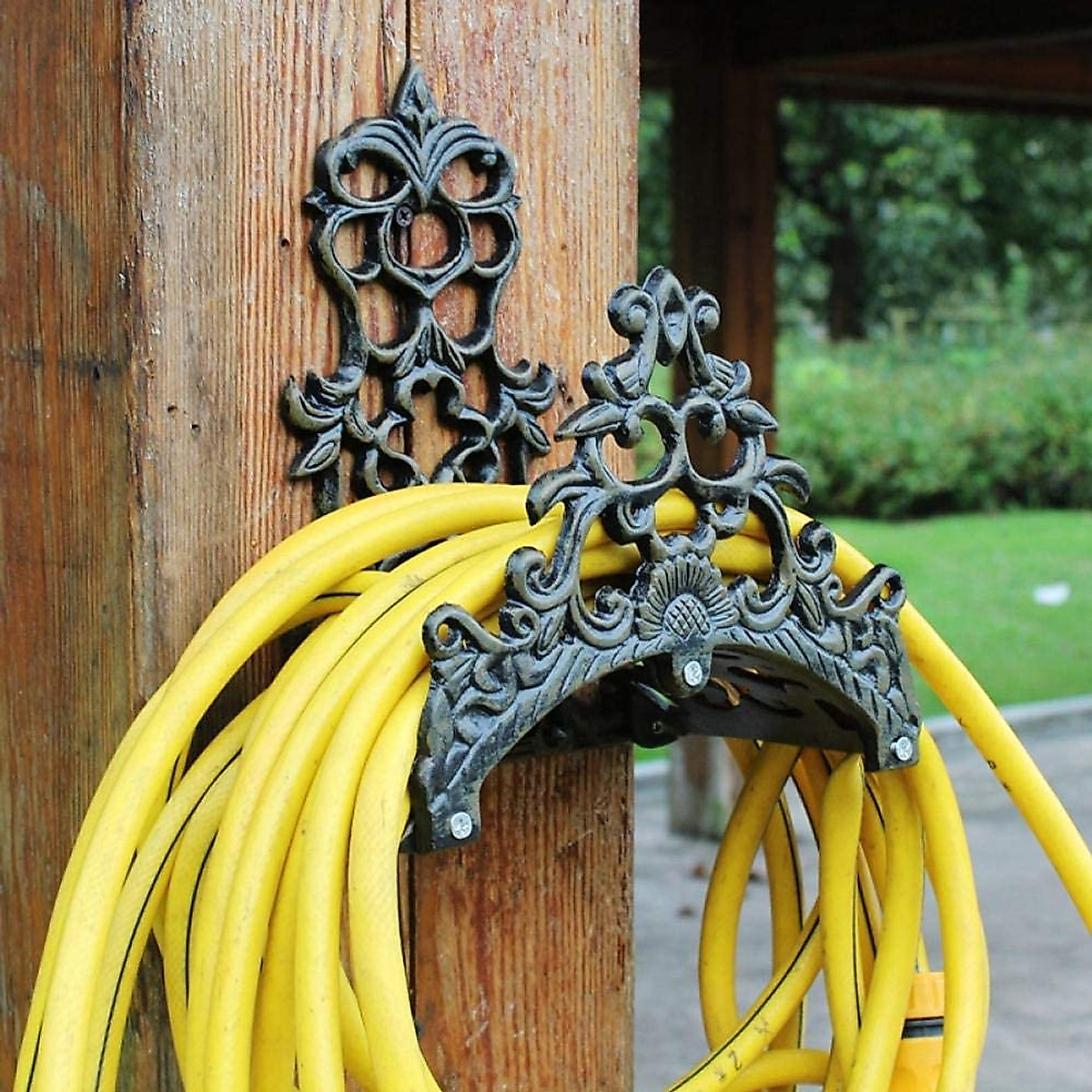 Riyyow European Retro cast Aluminum Aristocratic Logo Wrought Iron Garden Water Pipe Rack Gardening Frame Garden Home furnishings Wall Decoration