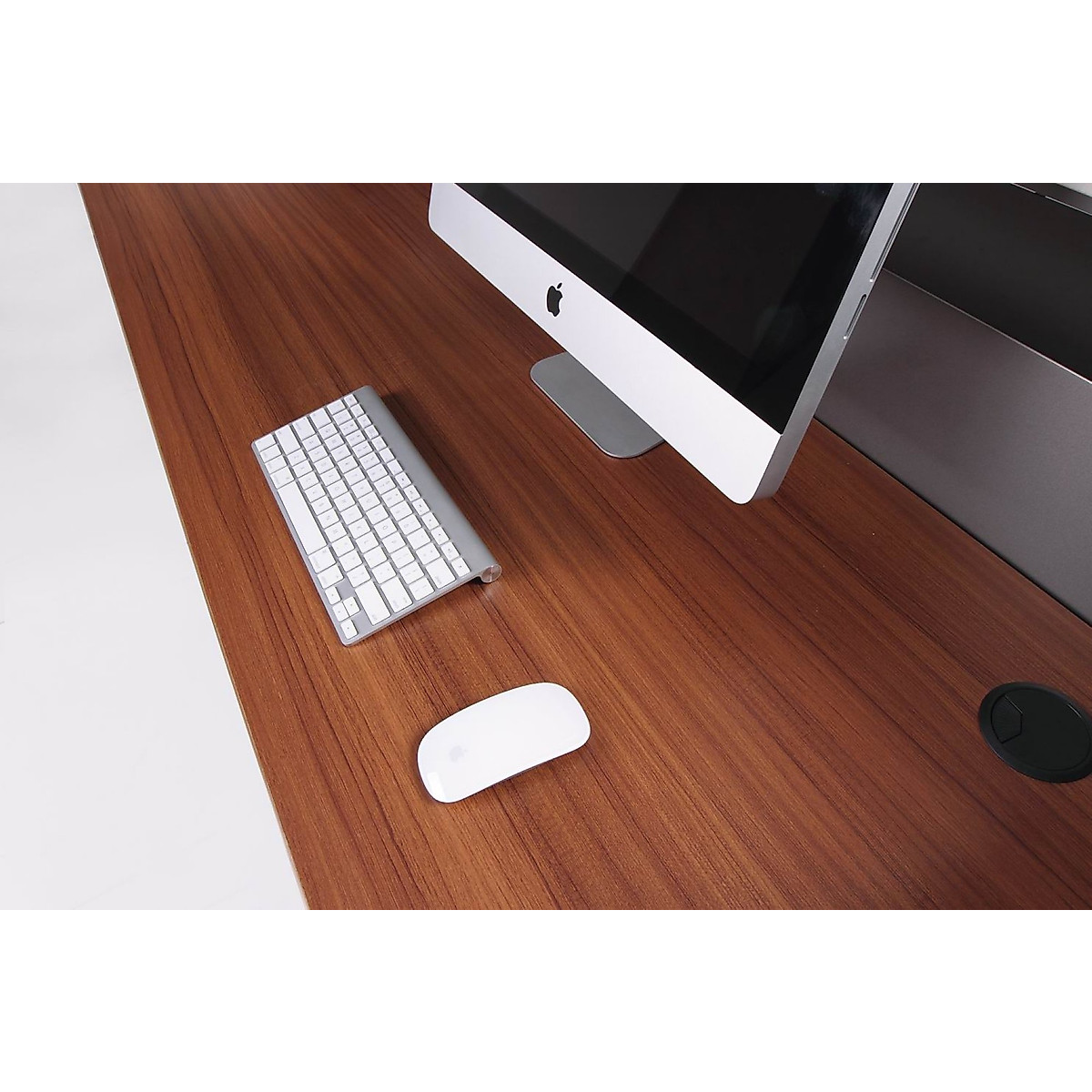 GW FURNITURE Modern Space Grey Reception Desk(63") with Quartz Stone Counter TOP