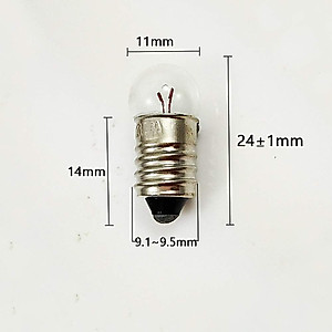 10x E10 6V / 0.5A 3W Light Bulb Miniature Screw Base Lamp Flashlight Torch Experiment Work Light (Box of 10)