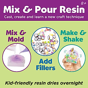 Creativity for Kids Resin Fidget Shakers - Create 3 Sensory Keychains, DIY Crafts for Kids Age 8-10+, Neon, 3" x 3"