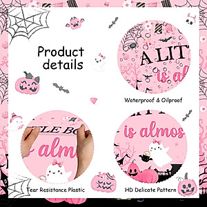 Halloween Baby Shower Decorations for Girl, A Little Boo is Almost Due Baby Shower Decorations, Halloween Balloon Garland with Baby Boxes for Pink Black Little Boo Party Decor