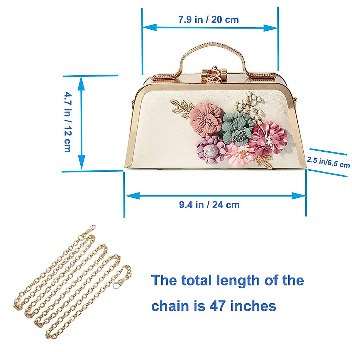 L-COOL Women's Retro Handbag Clutches Purse Bags Flower Vintage Shoulder Bag Evening Handbag (Purple)